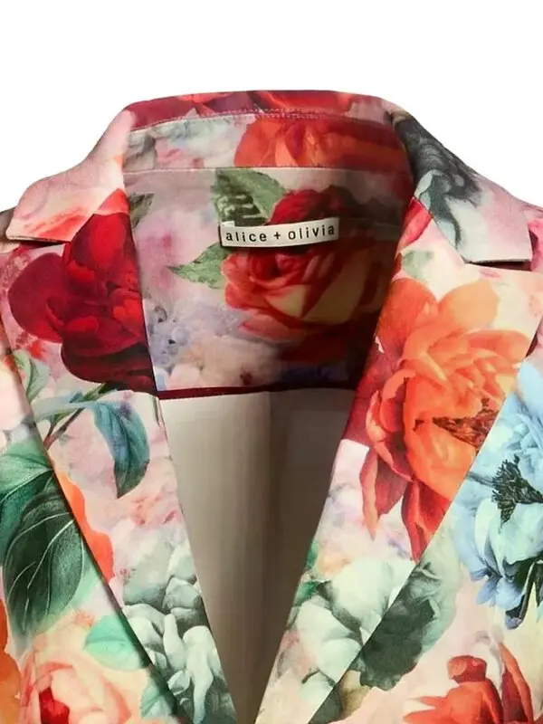 Alice + Olivia Floral Print Notched Lapel Blazer