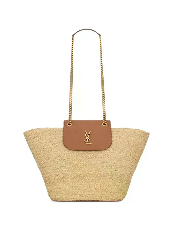Saint Laurent Manon Raffia Tote Bag - Neutrals