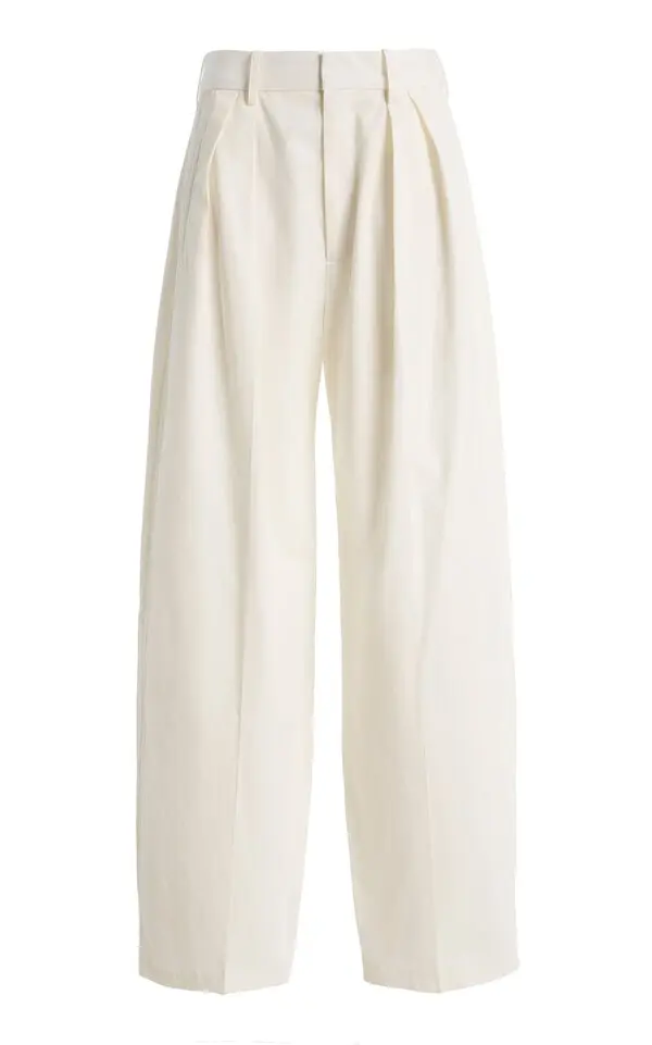 KALLMEYER Joel Pleated Cotton-poplin Trousers