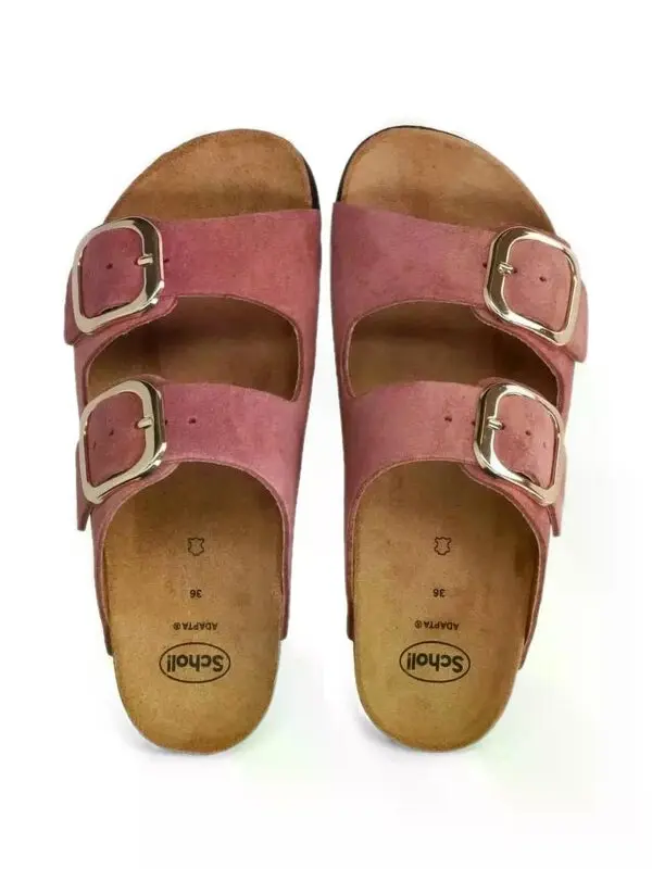 DR. SCHOLL'S SHOES Noelle Suede Buckle Sandals - Red