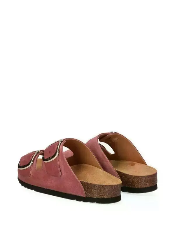 DR. SCHOLL'S SHOES Noelle Suede Buckle Sandals - Red