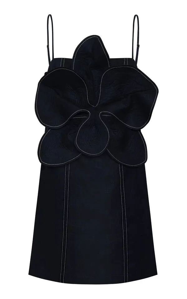 ANDRES OTALORA Donde Nace" Embellished Linen Mini Dress - Navy
