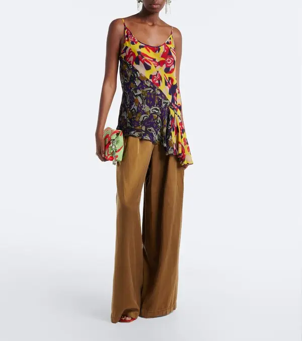 Dries Van Noten Asymmetrical Printed Top