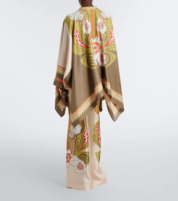 La DoubleJ Floral Silk Twill Palazzo Pants - Multicoloured