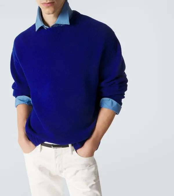 TOM FORD Wool And Cashmere Crew Neck Sweater - Blue