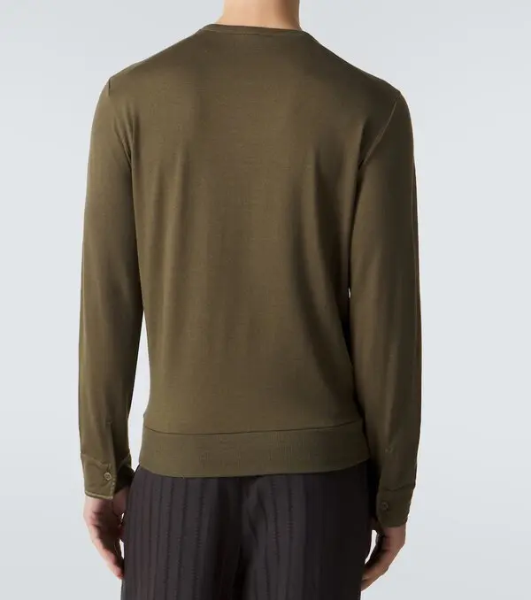 TOM FORD Long-sleeve Henley In Wool, Cashmere, And Silk