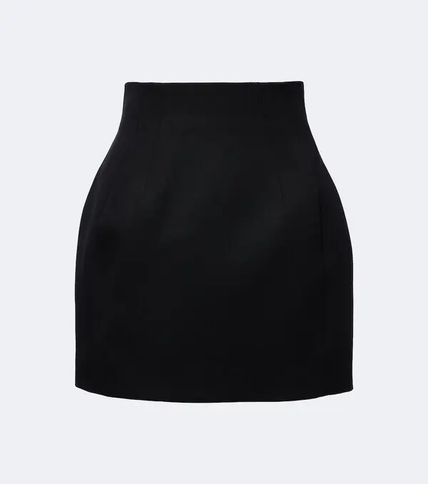 MUGLER High-rise Wool Miniskirt