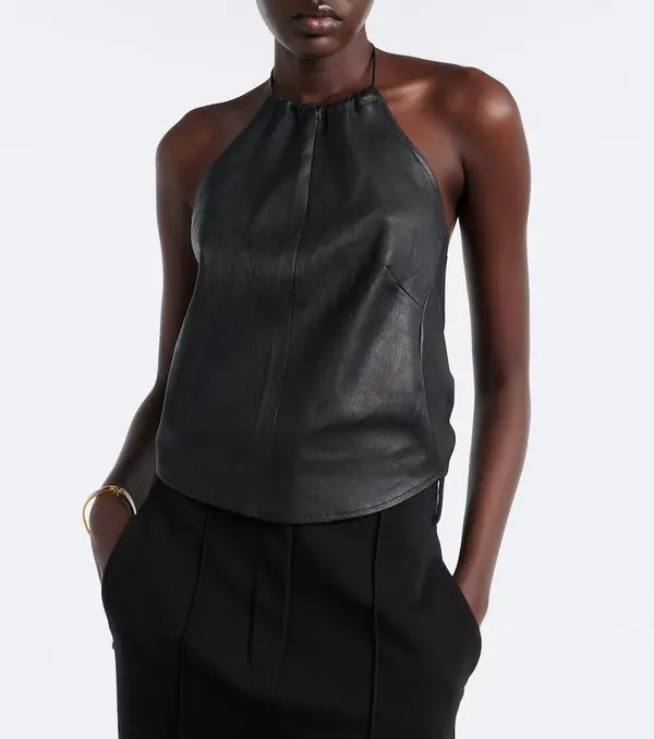 Stouls Rosie Halterneck Leather Top