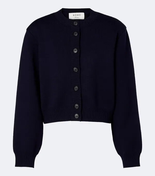 RÓHE Wool-blend Cardigan - Blue