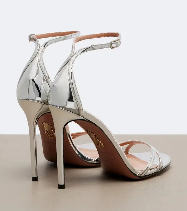 AQUAZZURA Nuda Mirrored Leather Sandals