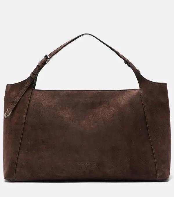 Brunello Cucinelli Medium Suede Shoulder Bag - Brown