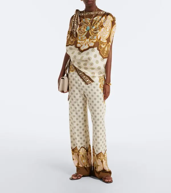 La DoubleJ Club Printed Wide-leg Trousers - Multicoloured
