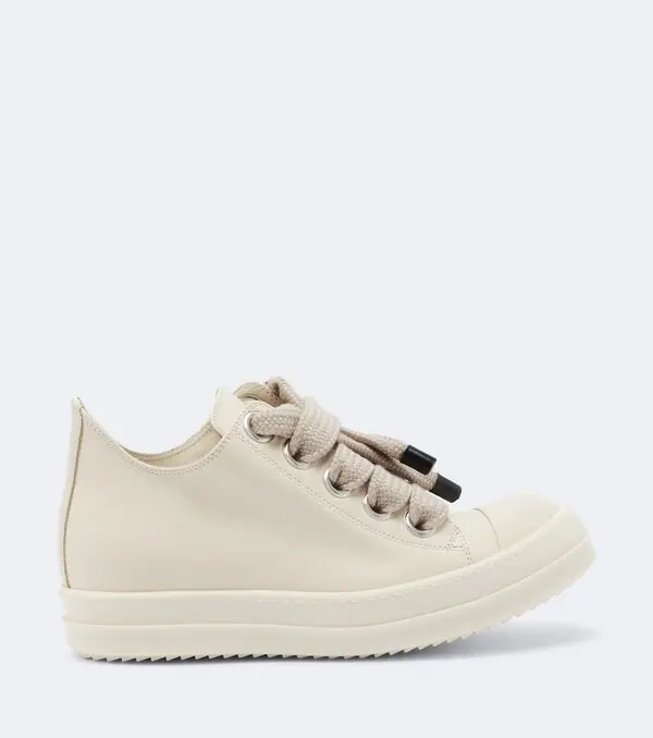 Rick Owens Jumbolace Leather Sneakers - White