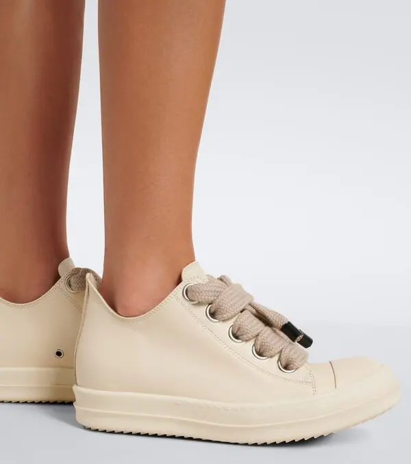 Rick Owens Jumbolace Leather Sneakers - White