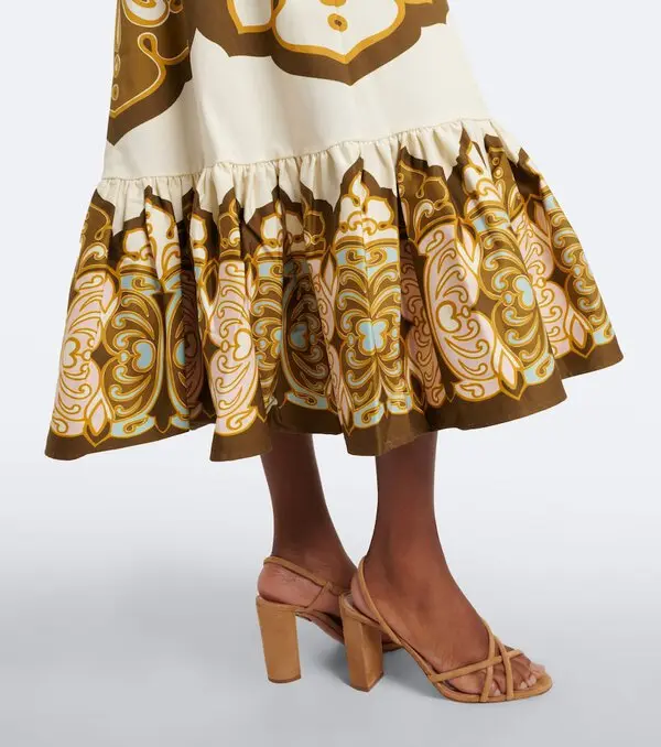 La DoubleJ Gingerbread Cotton-blend Midi Dress - Multicoloured