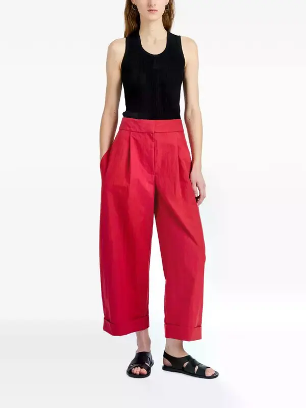 Proenza Schouler White Label Washed Cotton Trousers - Red