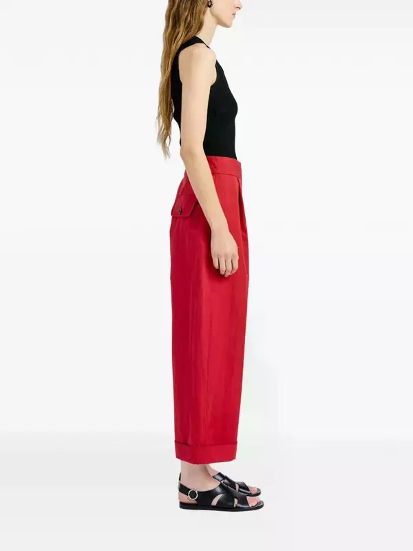 Proenza Schouler White Label Washed Cotton Trousers - Red