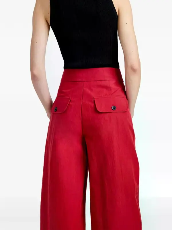 Proenza Schouler White Label Washed Cotton Trousers - Red