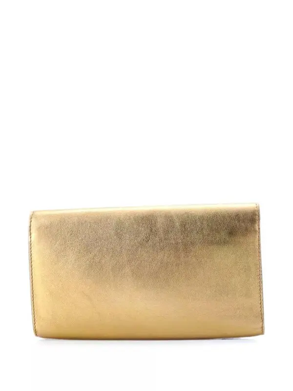 LOUIS VUITTON Louise Leather Mm Clutch Bag - Gold