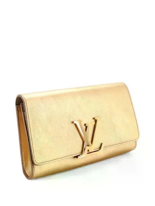 LOUIS VUITTON Louise Leather Mm Clutch Bag - Gold
