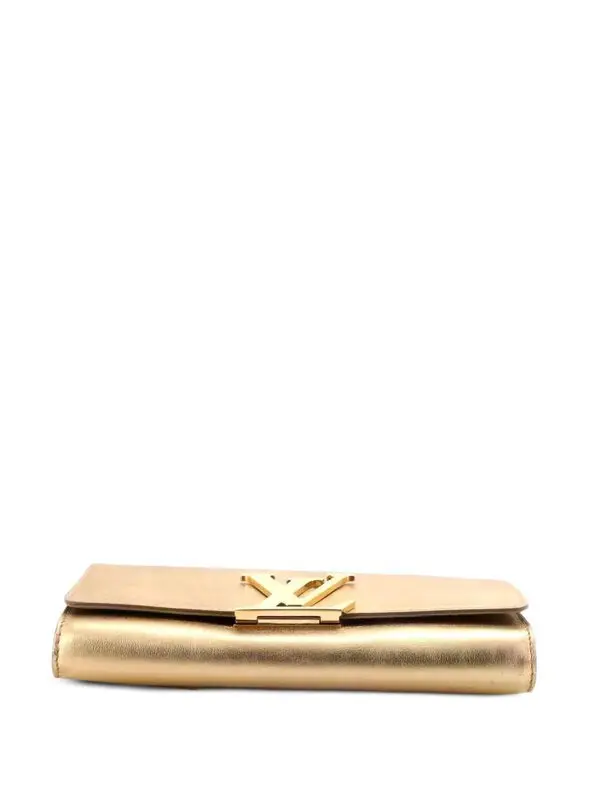 LOUIS VUITTON Louise Leather Mm Clutch Bag - Gold