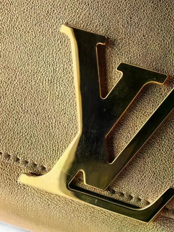 LOUIS VUITTON Louise Leather Mm Clutch Bag - Gold