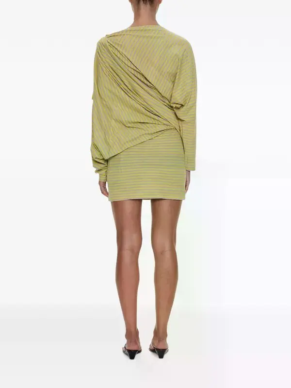 Christopher Esber Aiba Draped Striped Mini Dress