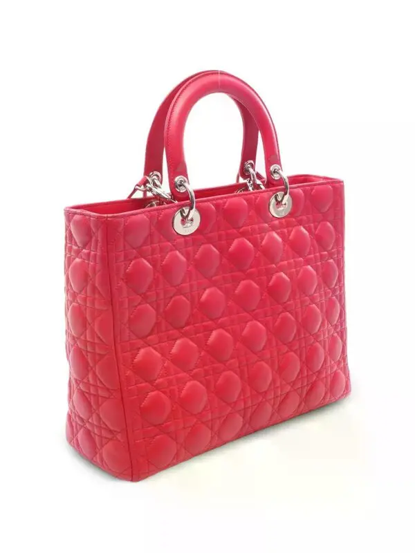 Dior Lady Quilted Tote Bag - Pink