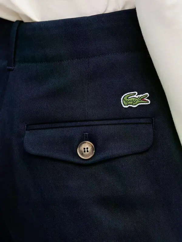 Lacoste Pleated Logo-patch Shorts