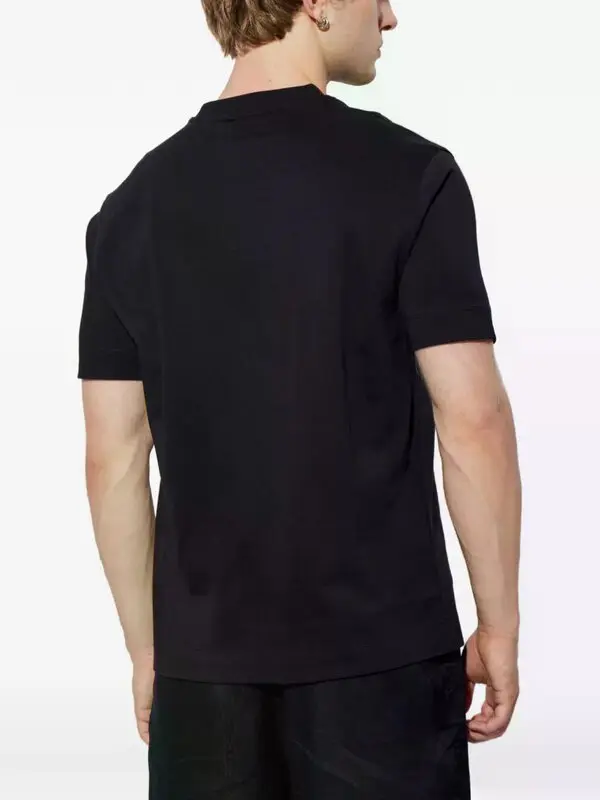 Emporio Armani Logo-embroidered T-shirt - Black