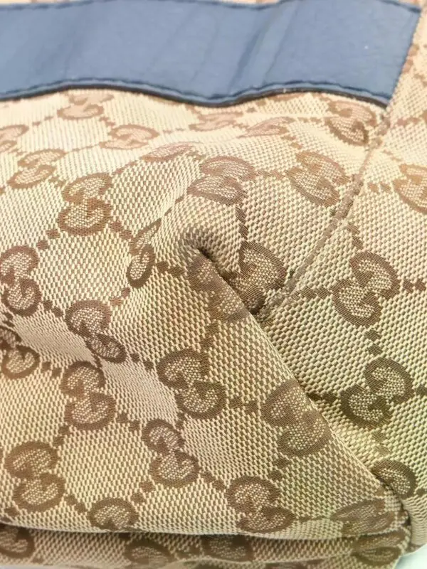 Gucci 2000s Bamboo Gg Canvas Tote Bag