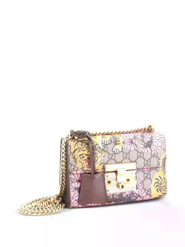Gucci Padlock Bengal Print Gg Coated Canvas Small Shoulder Bag - Brown