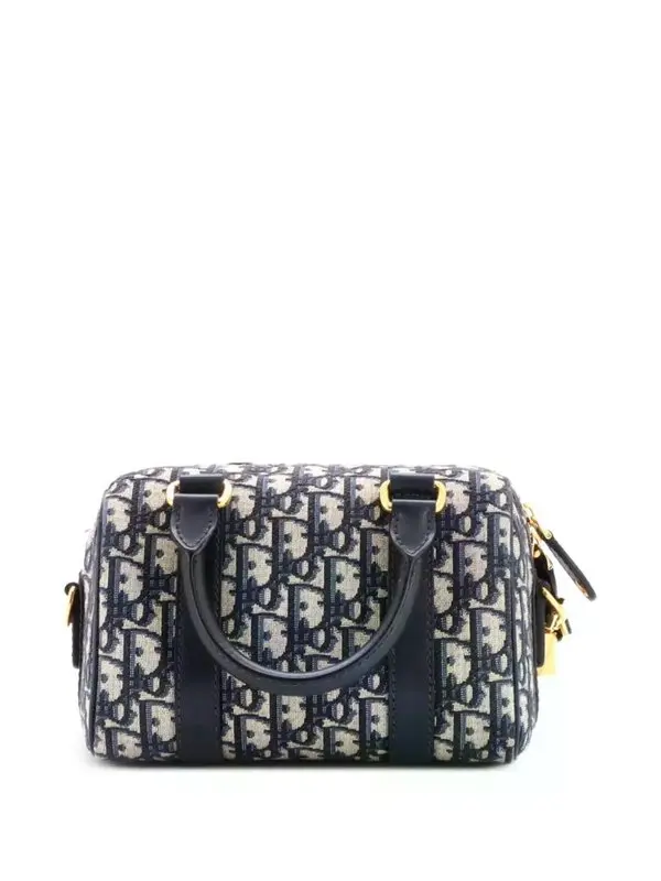 Dior Groove Convertible Bowling Bag Oblique Canvas Handbag - Blue