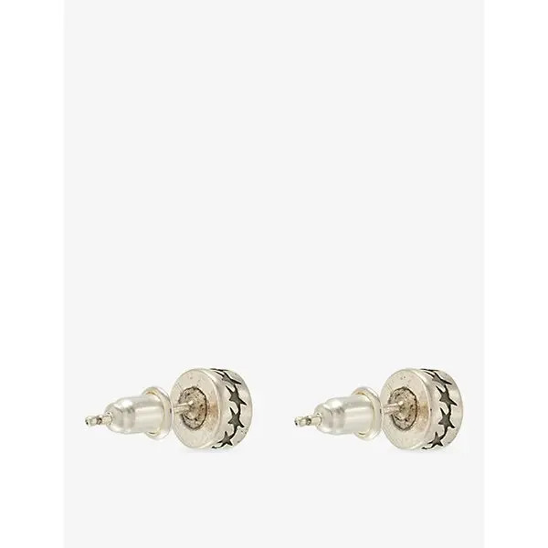 TWOJEYS Sterling Star Pattern Stud Earrings With Stone