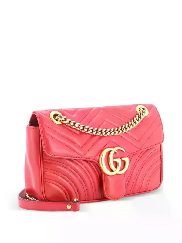 Gucci Gg Marmont Matelassé Leather Shoulder Bag - Red