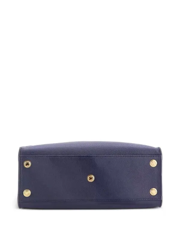 LOUIS VUITTON On My Side Leather With Monogram Canvas Mm Tote Bag - Blue