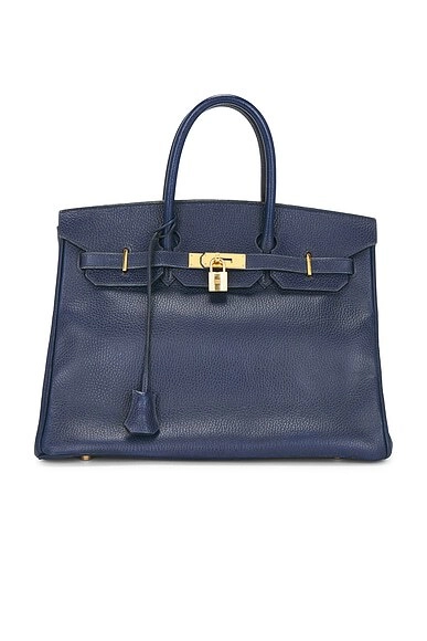 Hermès Ardennes Birkin 35 Retourne Handbag - Blue Saphir