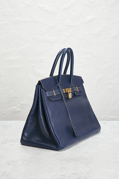 Hermès Ardennes Birkin 35 Retourne Handbag - Blue Saphir