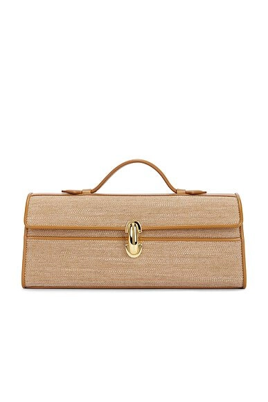 Savette Slim Symmetry Canvas Pochette Bag - Saddle