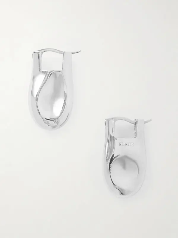 Khaite Keefe Sculptural Drop Earrings - Silver
