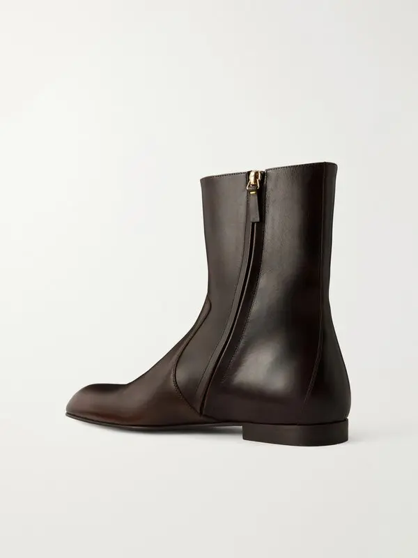 Khaite Leather Ankle Boots