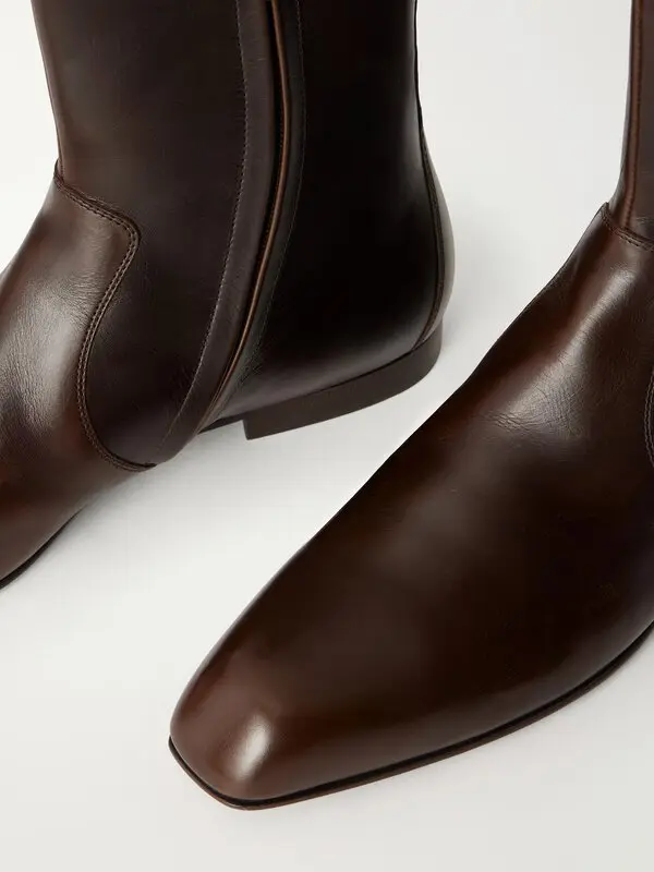 Khaite Leather Ankle Boots