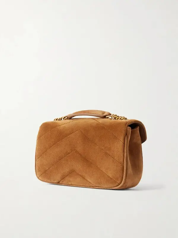 Saint Laurent Loulou Quilted Suede Shoulder Bag