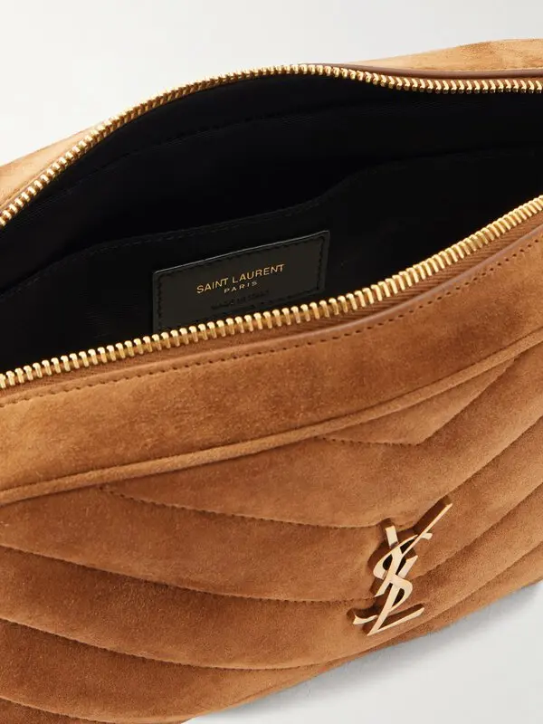 Saint Laurent Loulou Quilted Suede Shoulder Bag