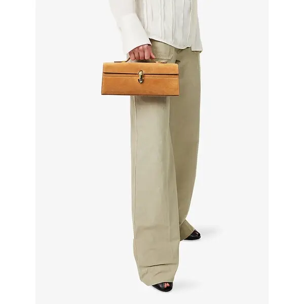 Savette Symmetry Slim Suede Top-handle Bag