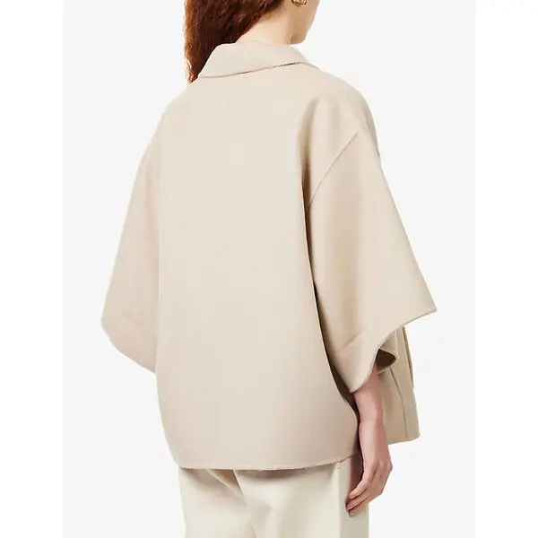 Max Mara Short-sleeve Double-breasted Wool Coat - Sand