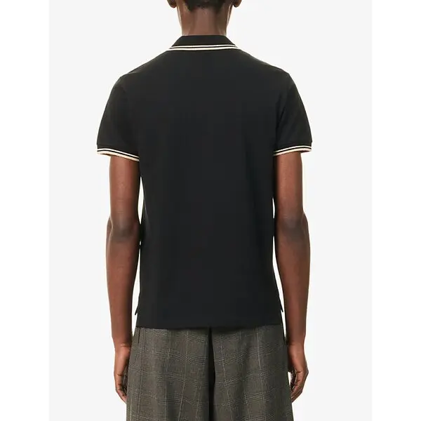 VIVIENNE WESTWOOD Classic-collar Knitted Cotton Polo T-shirt - Black