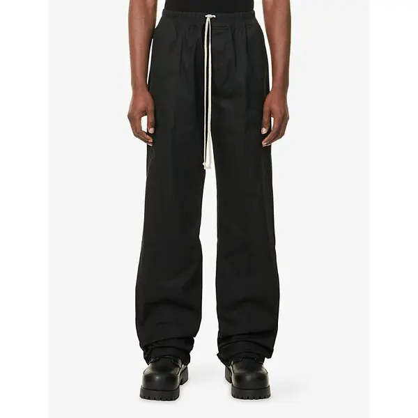 Rick Owens Dietrich Drawstring Cotton Trousers - Black