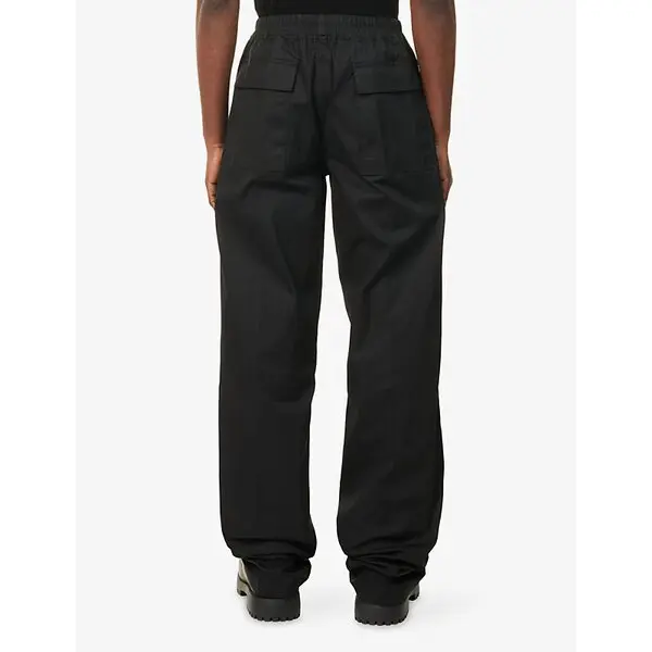Rick Owens Dietrich Drawstring Cotton Trousers - Black