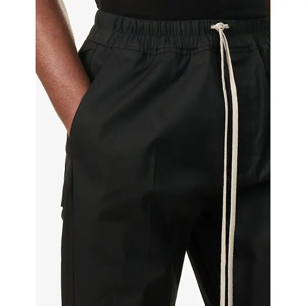 Rick Owens Dietrich Drawstring Cotton Trousers - Black